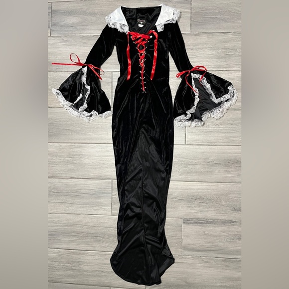 Charades | Other | Vintage Charades Velvet High Low Elvira Morticia ...